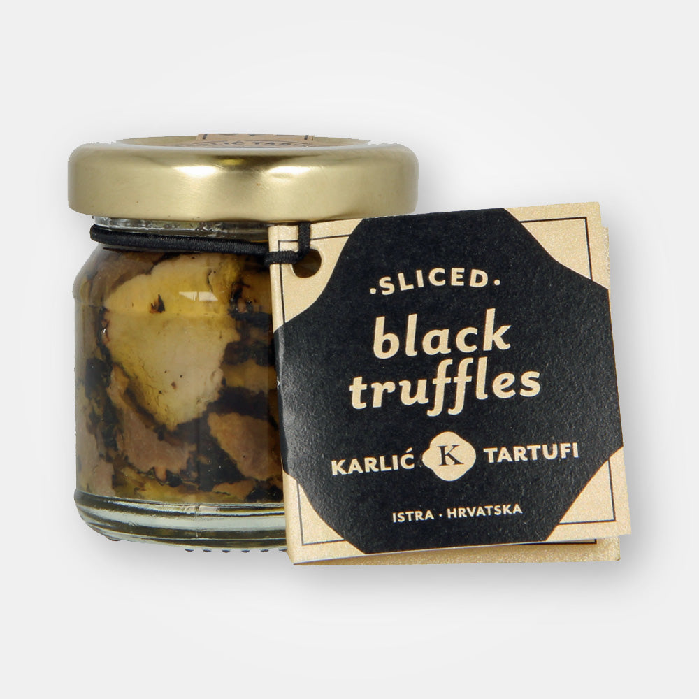 Sliced Istrian Black Summer Truffles